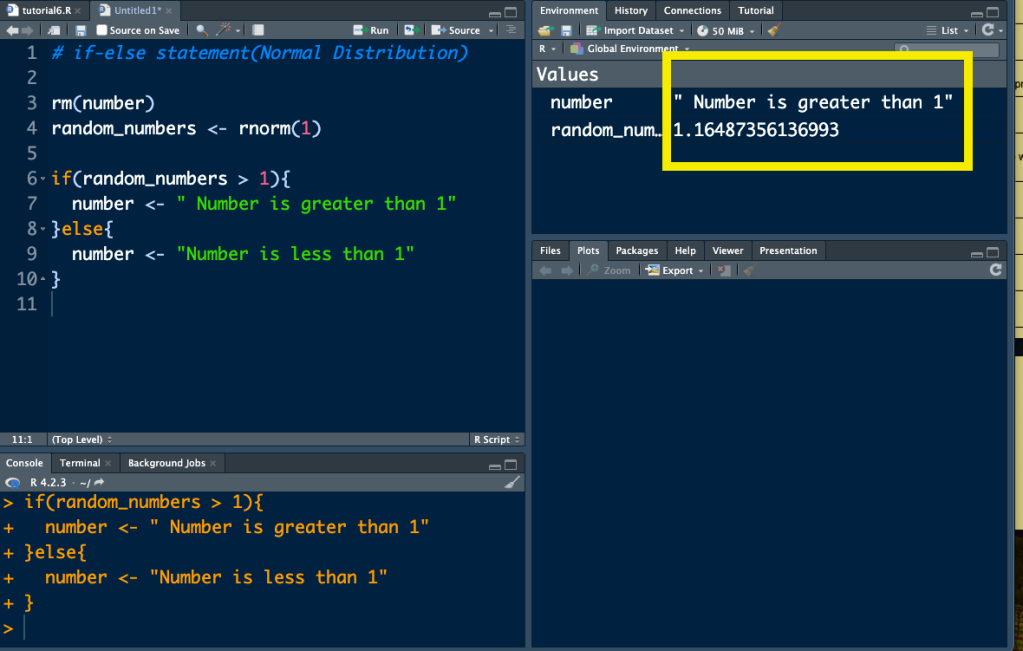 Generates a random number from a normal distribution using rnorm() & If ...